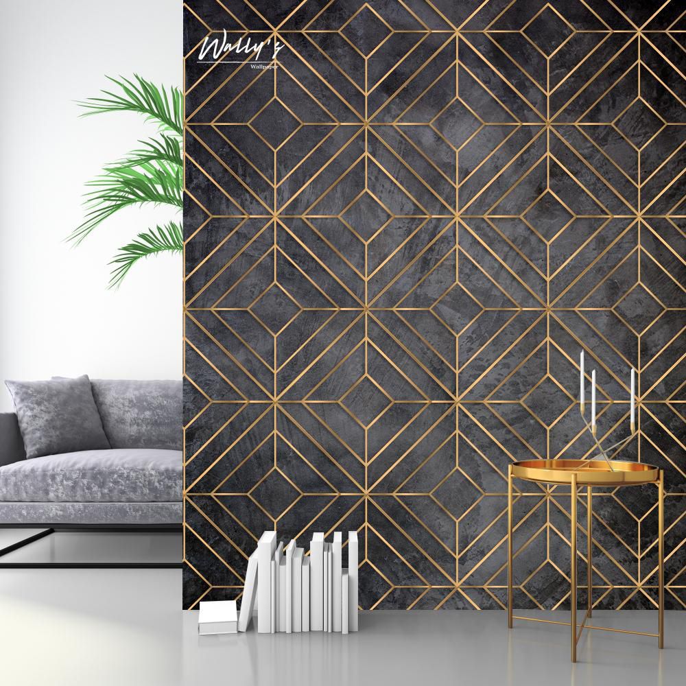 Contemporary wallpaper - ENCHANT GOLD - Wally's - geometric pattern ...