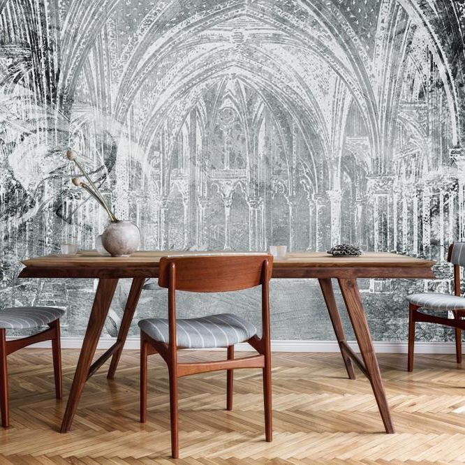 Contemporary wallpaper - GOTHIC ARCH - Wally's - patterned / gray / black