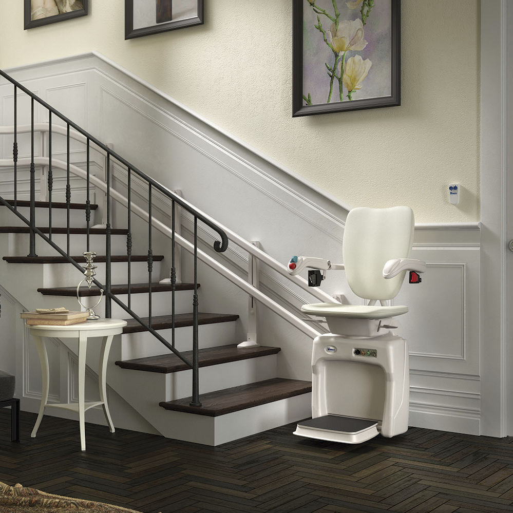 Indoor chair stair lift - Liftech - residential / power-operated / rotating
