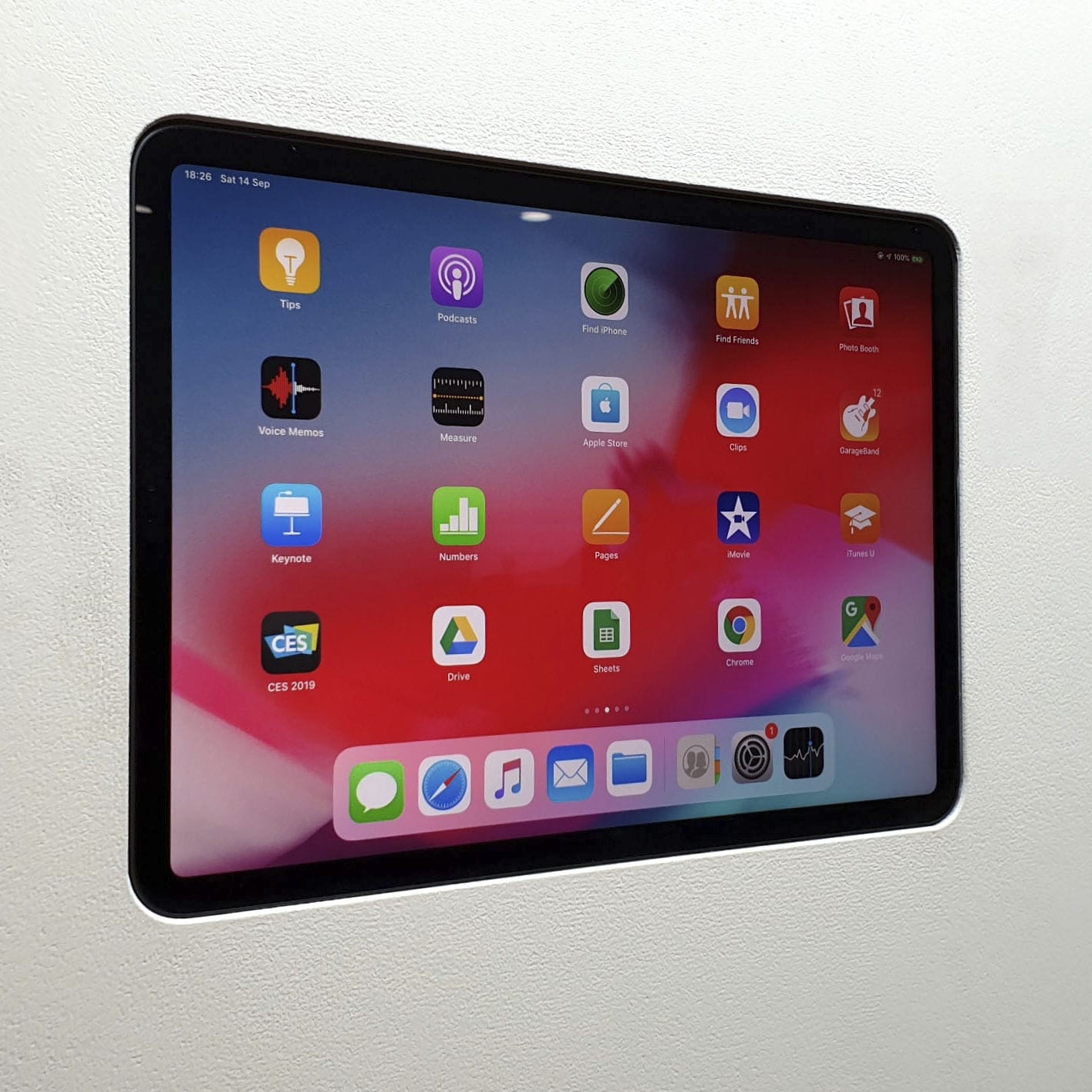 Wall-mounted iPad® holder - 002-1-870-NG - Wall-Smart - home ...