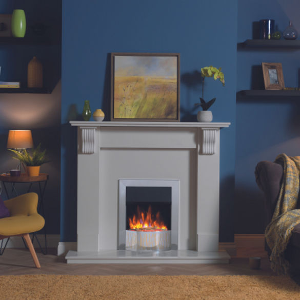 Electric open hearth - GORSTAN - Dimplex - 1-sided / chrome steel / plastic