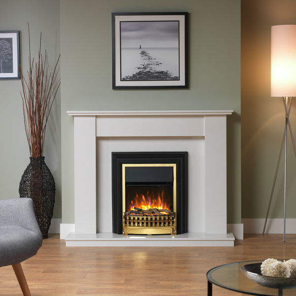 Electric open hearth - Kingsley Deluxe Brass - Dimplex - 1-sided ...