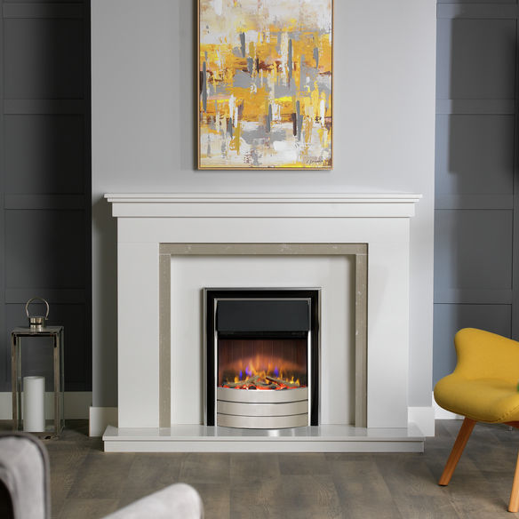 Electric open hearth - Skeldon 3D - Dimplex - 1-sided / chrome steel ...