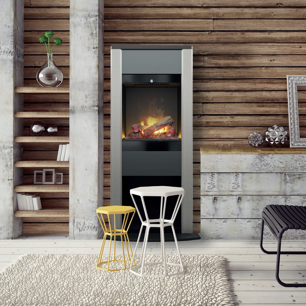 Electric open hearth - OPTIMYST ENGINE 400 - Dimplex - 1-sided / metal ...