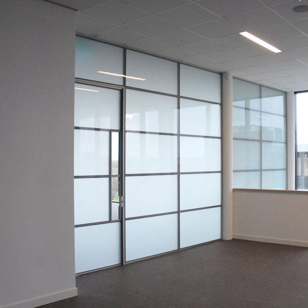 Removable partition - MONOVOLUME - AVC - wooden / aluminum / glazed