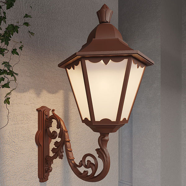 Traditional wall light - HEXAGON - Light34 Lighting - outdoor / glass ...