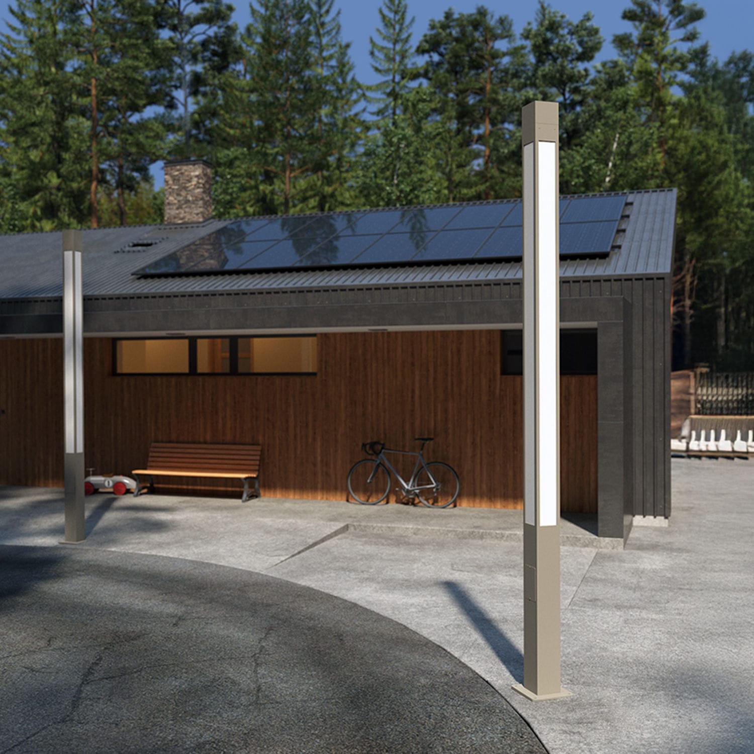 Contemporary light column - SQUARE - Light34 Lighting - aluminum / cast ...