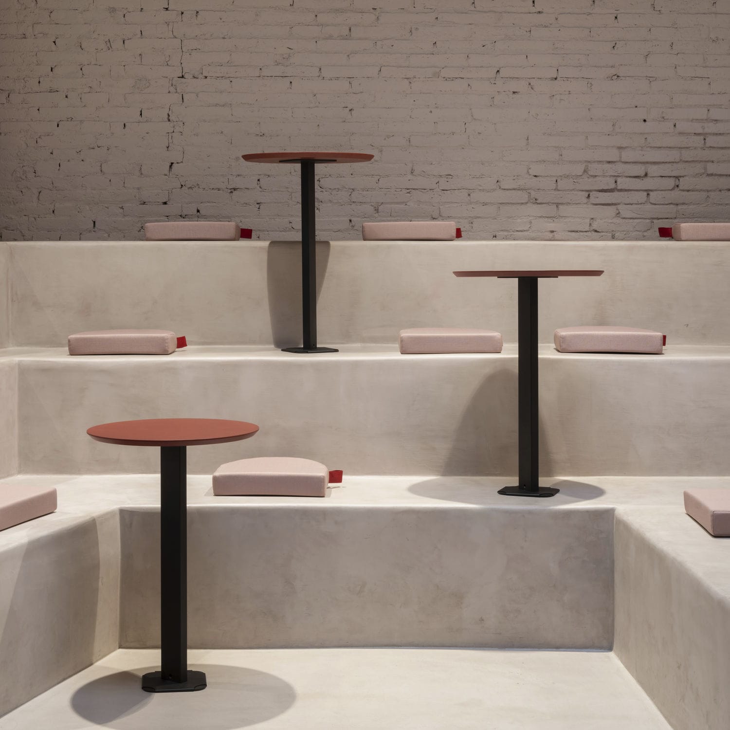 Contemporary side table - Tau - Placet - plywood / natural oak / metal base