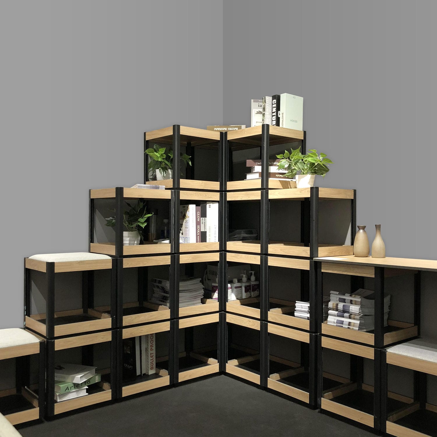 Corner shelf - DEBO-FURNITURE-11 - DEBO - contemporary / HPL / laminate