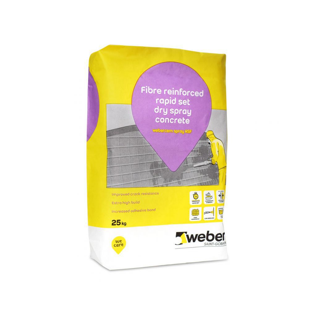 Fiber-reinforced concrete - WEBERCEM SPRAY RSF - Weber - structural ...