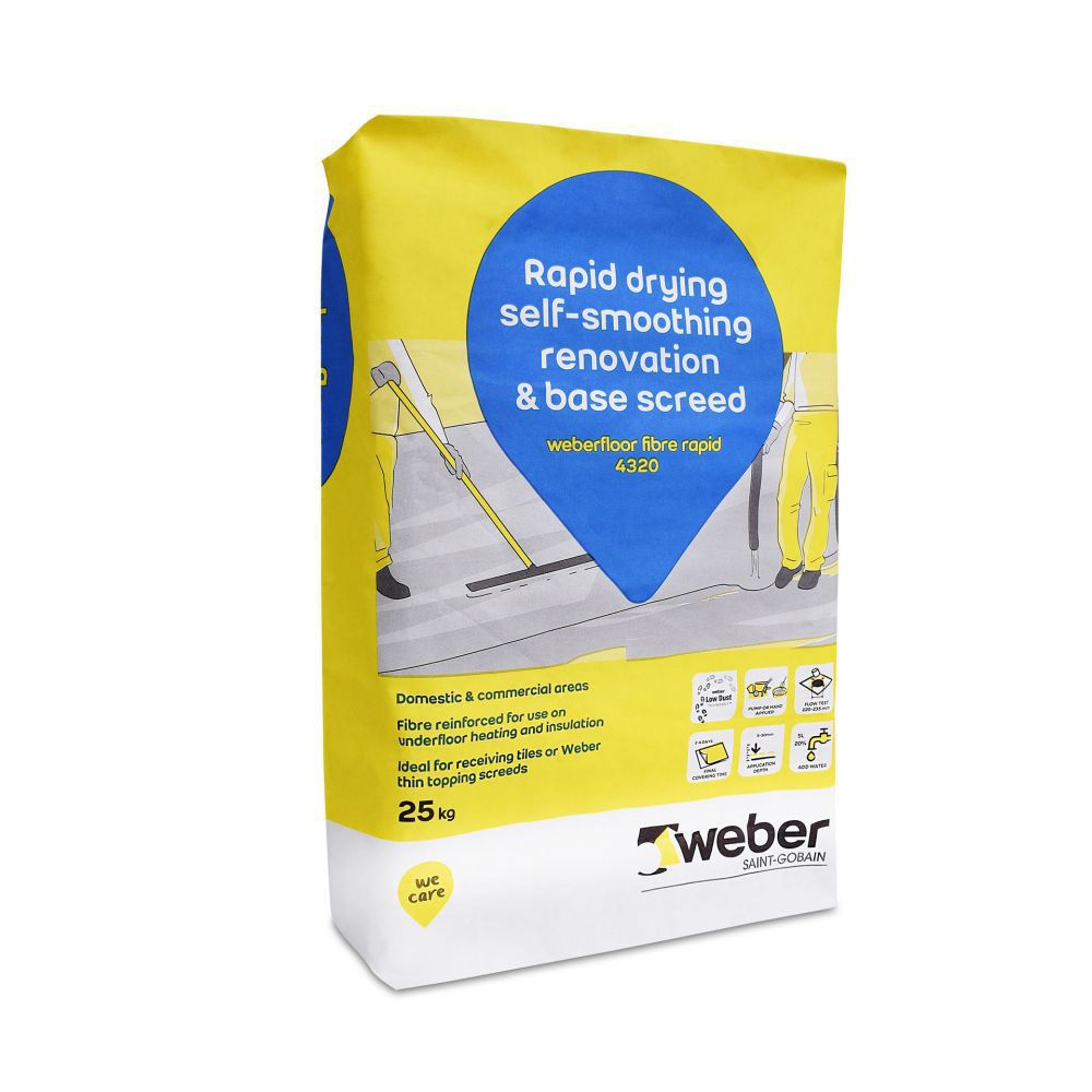 Smoothing mortar - WEBERFLOOR FIBRE RAPID 4320 - Weber - self-leveling ...
