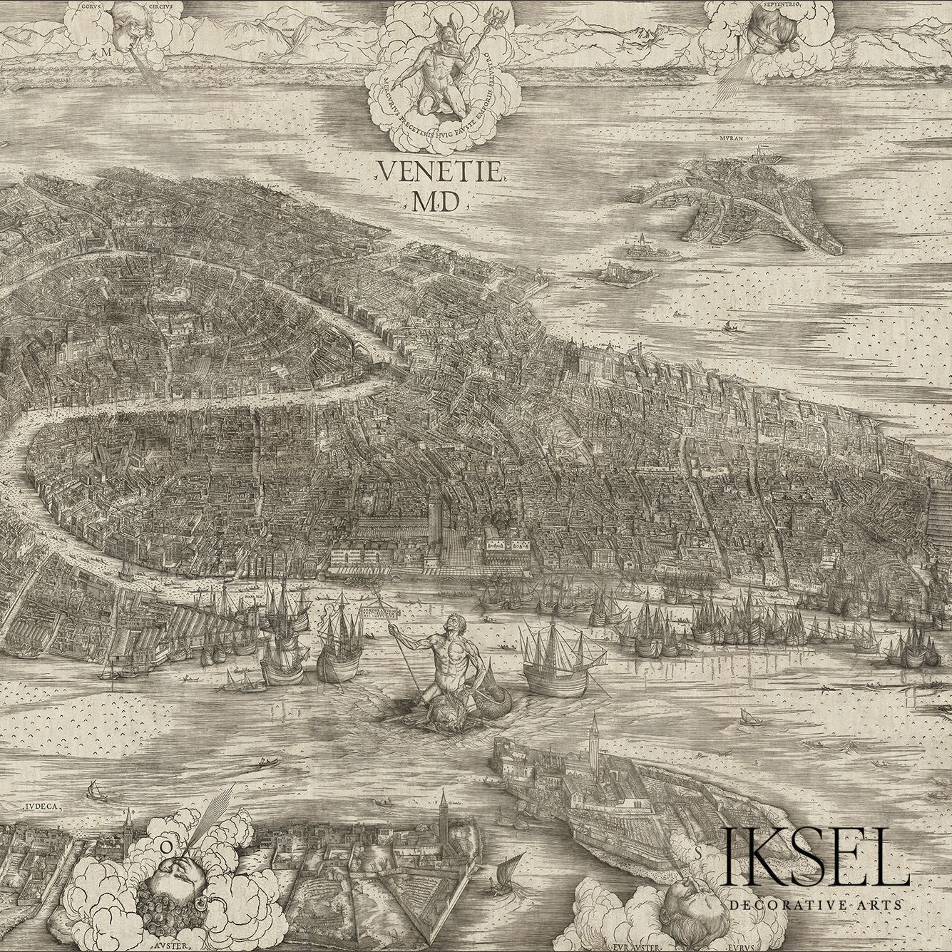 Contemporary wallpaper - MU112 View of Venice Sepia Tones - Iksel ...
