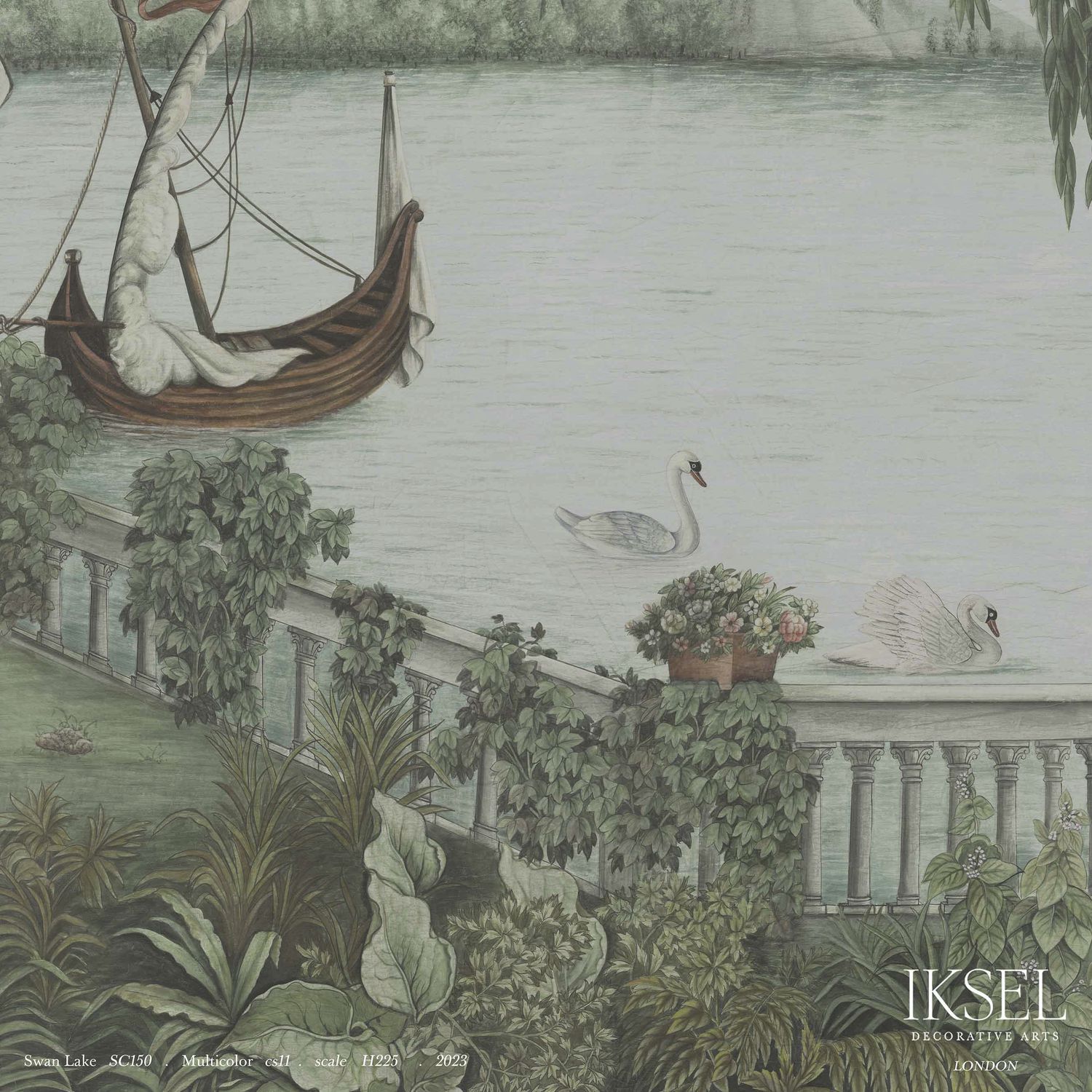 Contemporary wallpaper - SC150 Swan Lake - Iksel Decorative Arts ...
