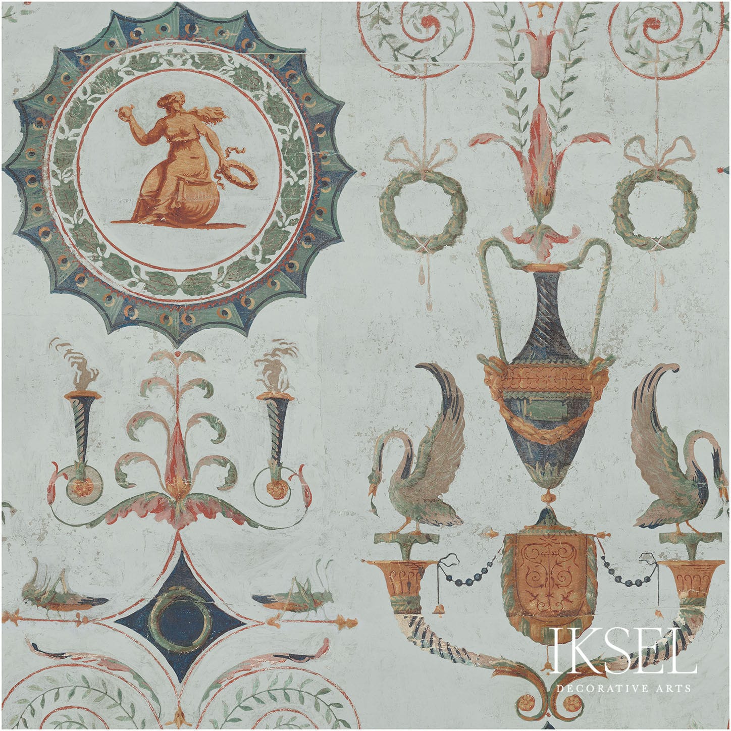 Contemporary wallpaper - RW410 Directoire Medallions - Iksel Decorative ...
