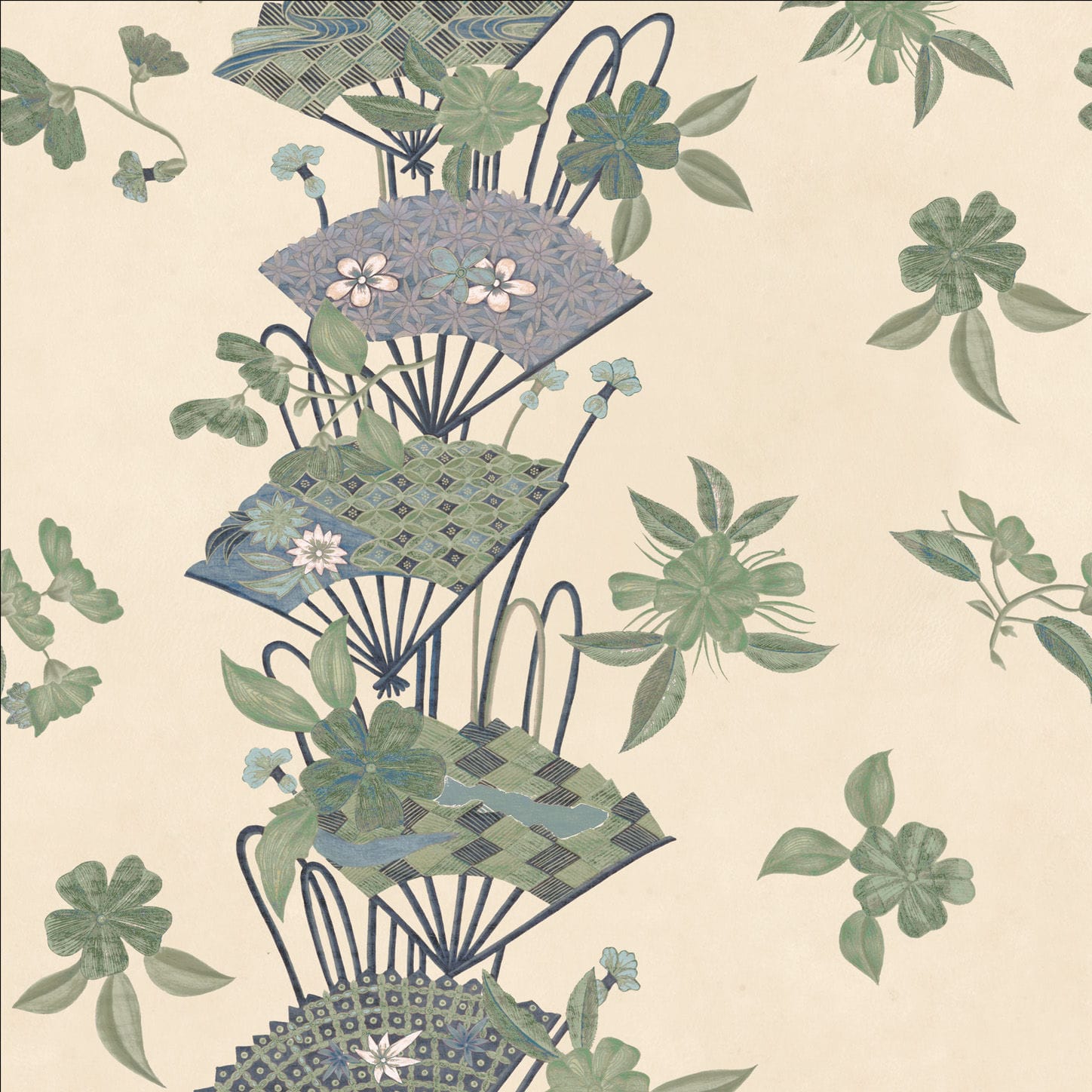 Contemporary wallpaper - RW610 Japanese Fans - Iksel Decorative Arts ...