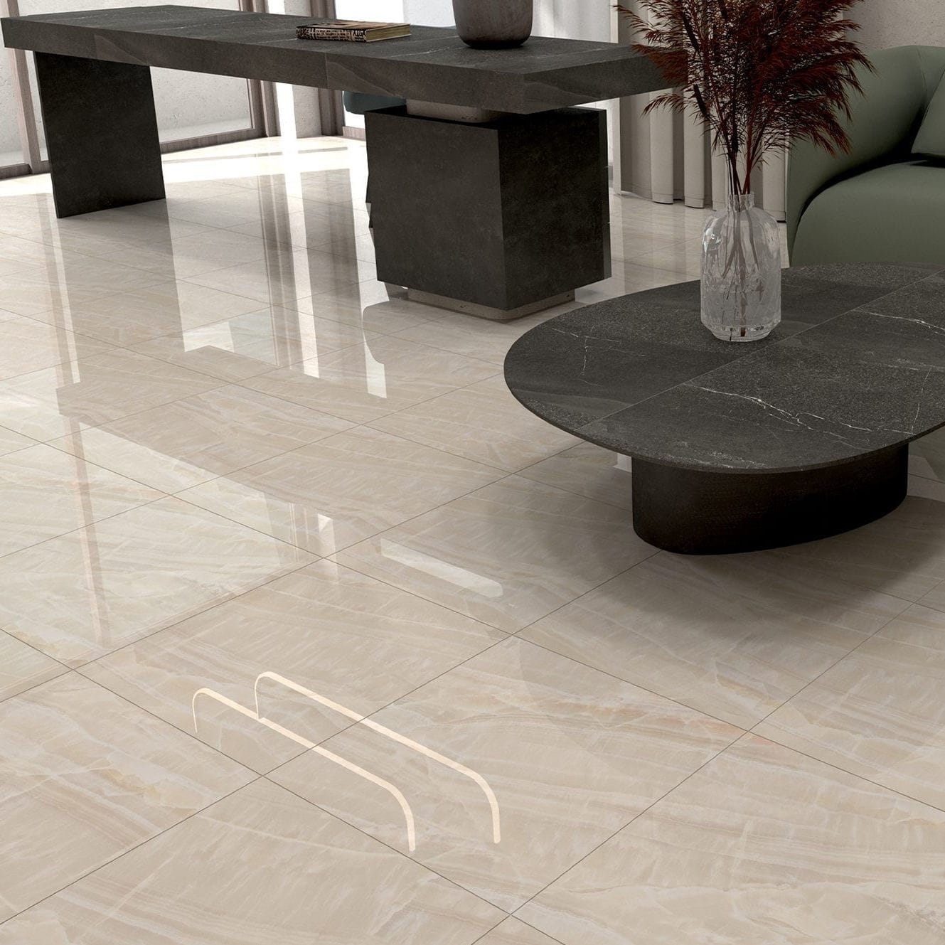 Porcelain stoneware tile - FLAIR - PT. Sun Power Ceramics - high-gloss ...