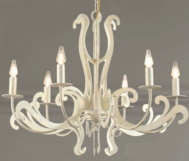Traditional chandelier - 1891/6 - LAM Export - steel / 6 light / candelabra