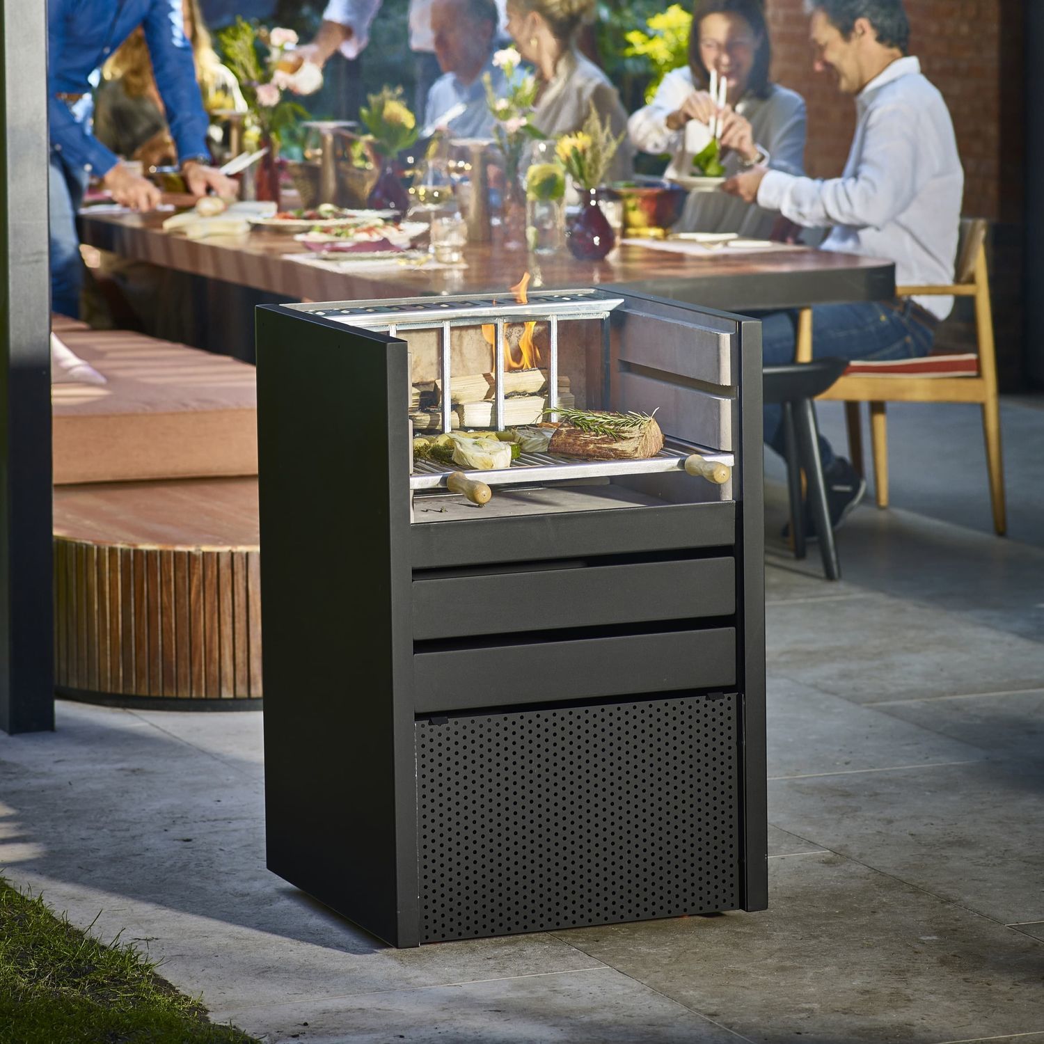 Wood-burning barbecue - BG CHEF - BODART & GONAY - mobile / metal ...