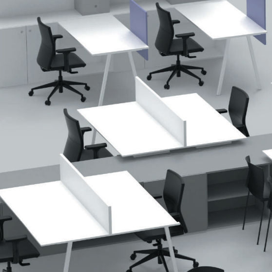 Workstation office desk - TFT - JULCAR - free-standing / 2 person ...