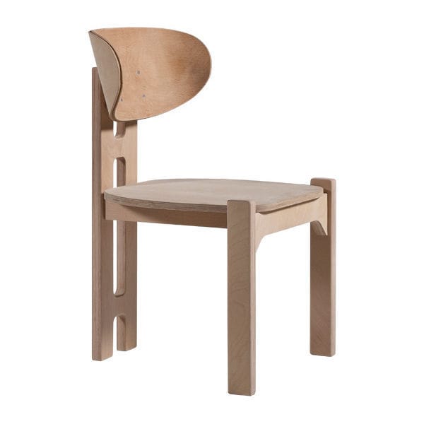 Contemporary chair - P-343 - Papelci - plywood / wooden base / wing