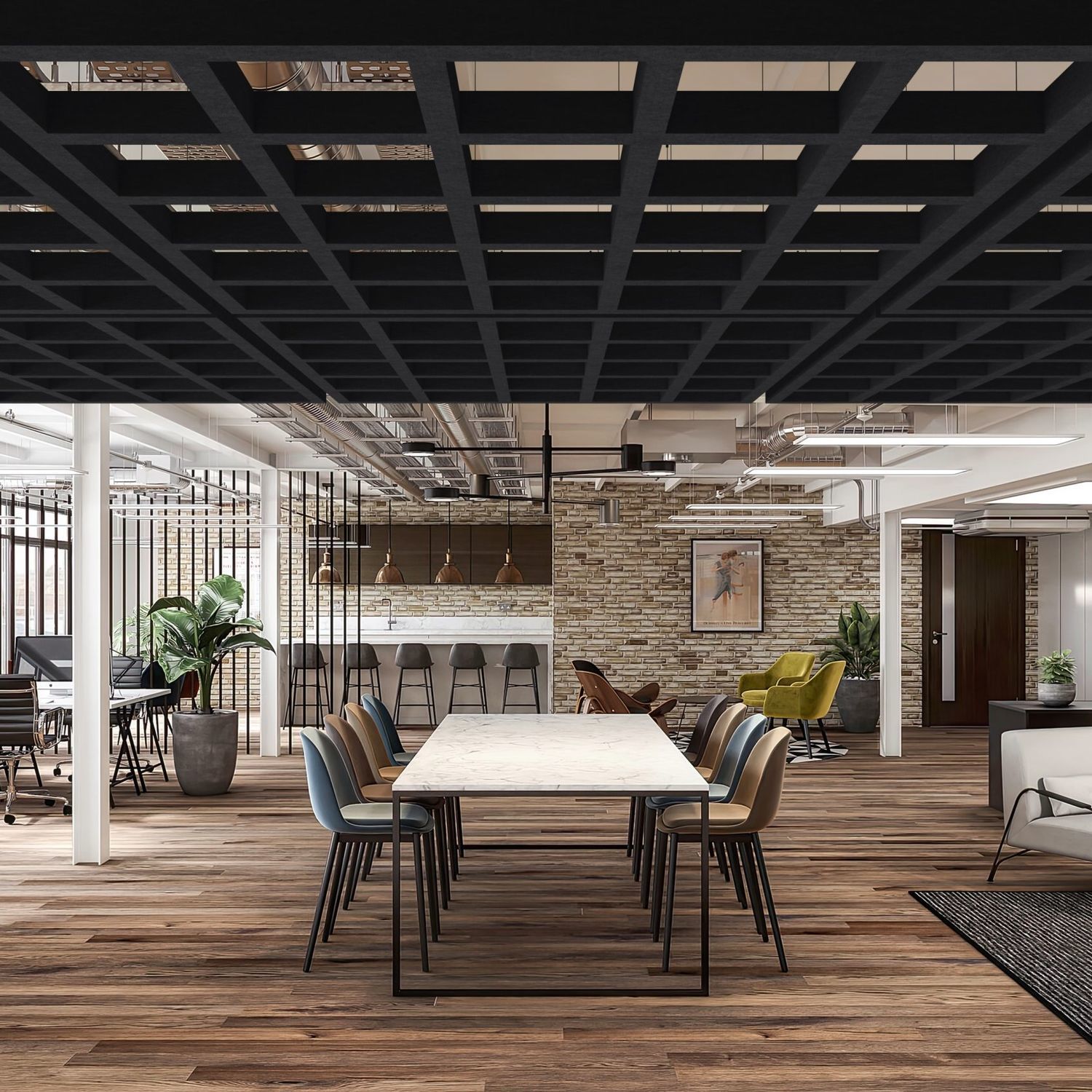 Wooden acoustic baffle - FULL GRID - The Acoustics Company SAS ...