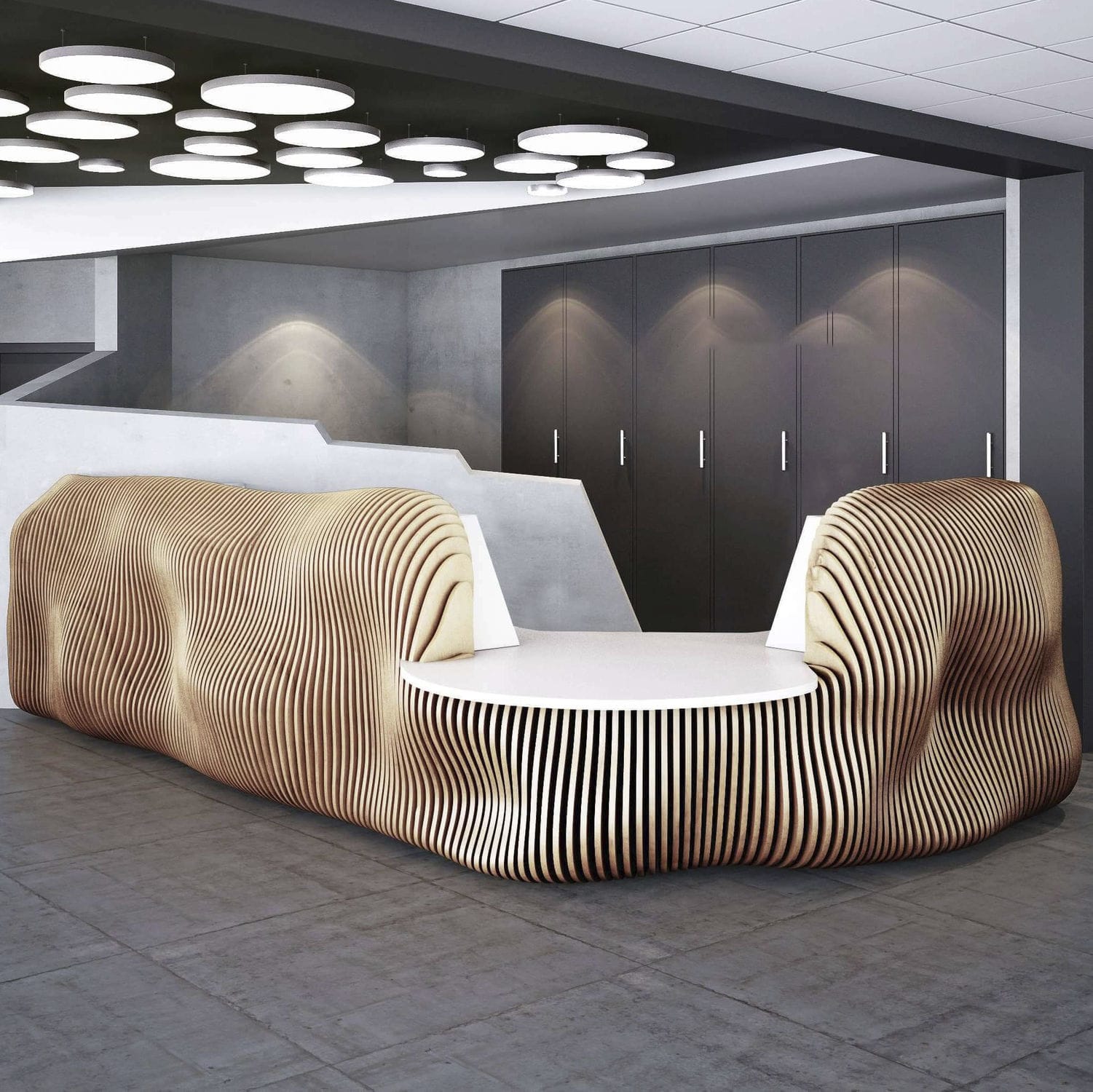 Corner reception desk - Akabe - MyWoodream - wooden