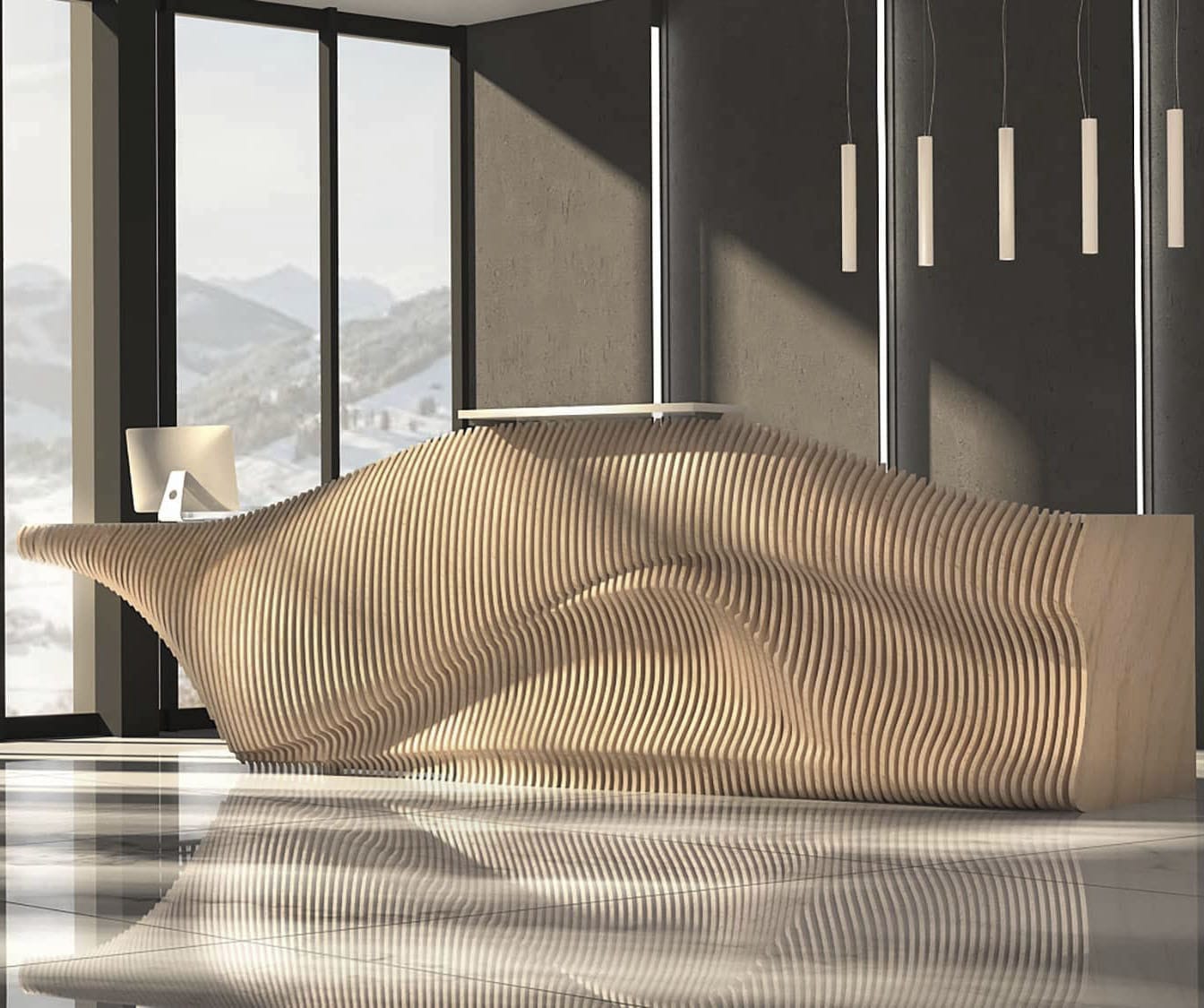 Wooden reception desk - Alec - MyWoodream