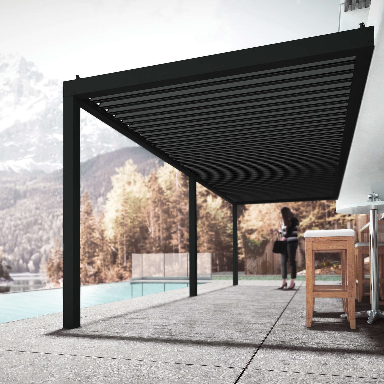 Self-supporting pergola - BRISA - Motorline Professional - aluminum ...