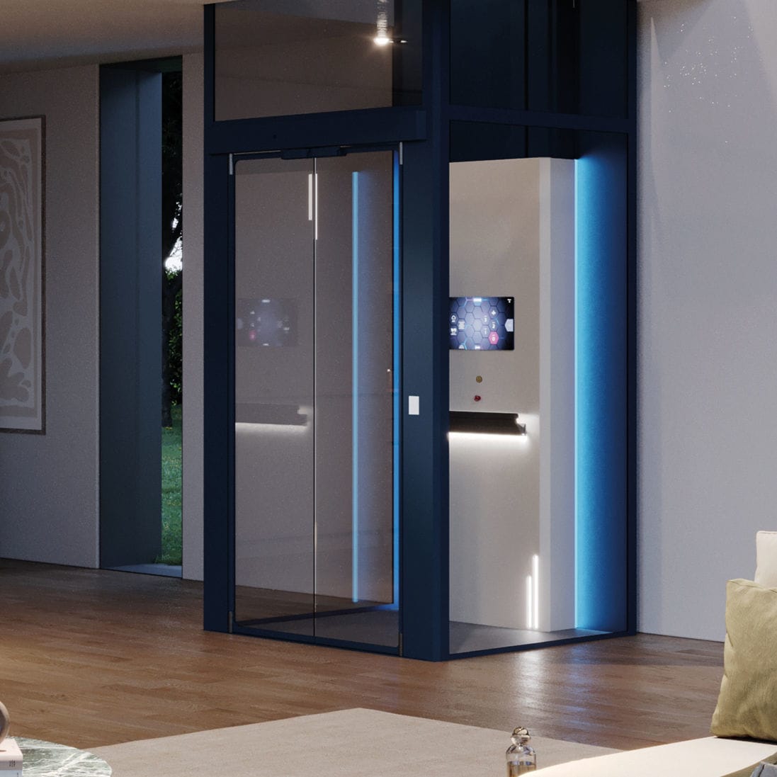 Electric elevator - CODE - NOVA Elevators - home / panoramic / machine room-less