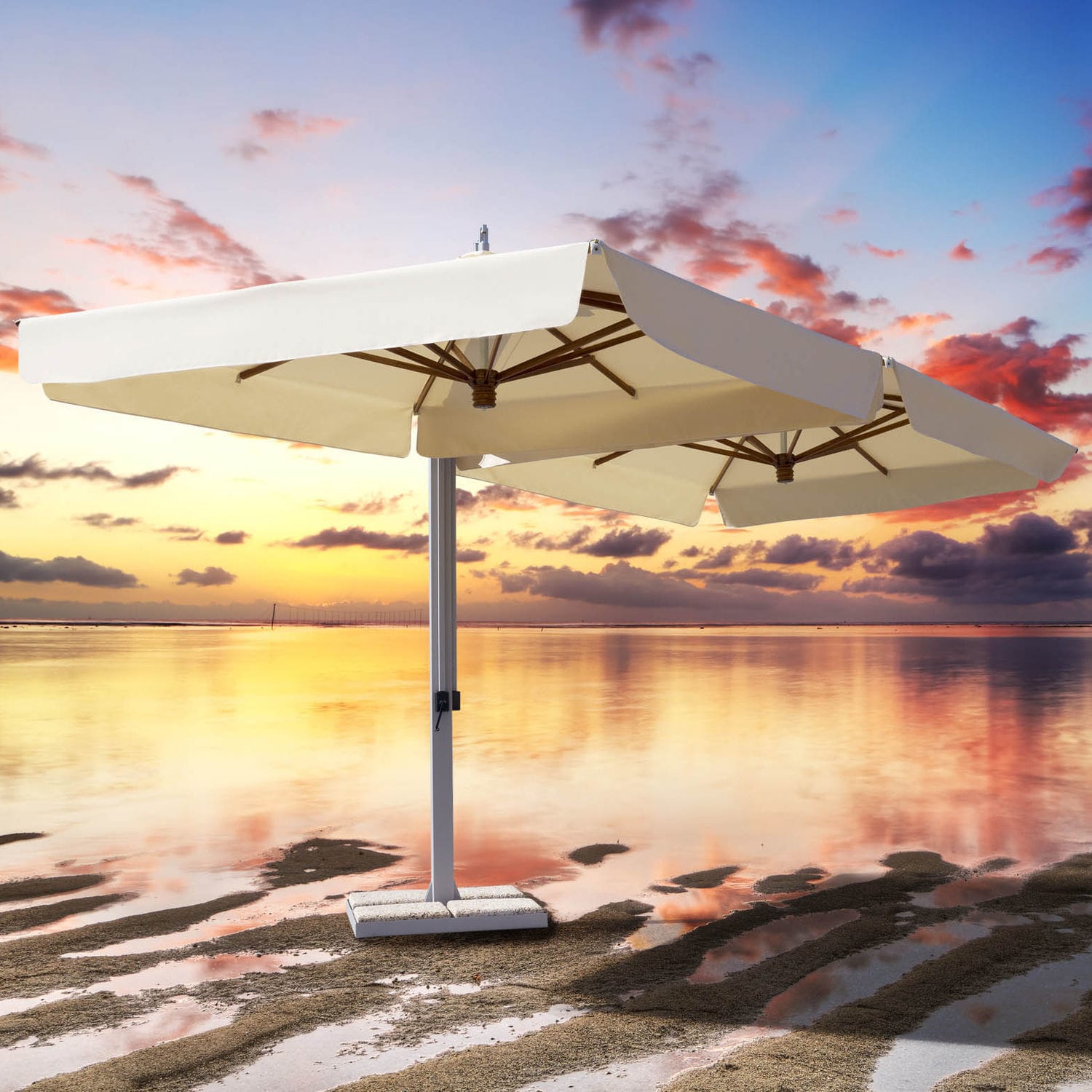 Rectangular parasol - DUETTO - Giardini Veneti Srl - side post ...