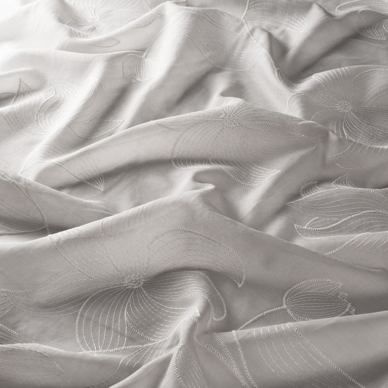 Floral pattern sheer curtain fabric - ANTHEA - Gardisette - polyester ...