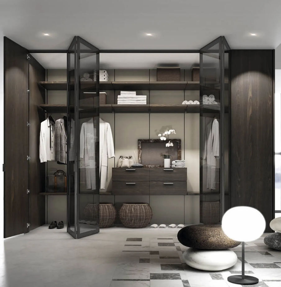 Modular walk-in wardrobe - SKY - doal - wall-mounted / corner / U-shaped