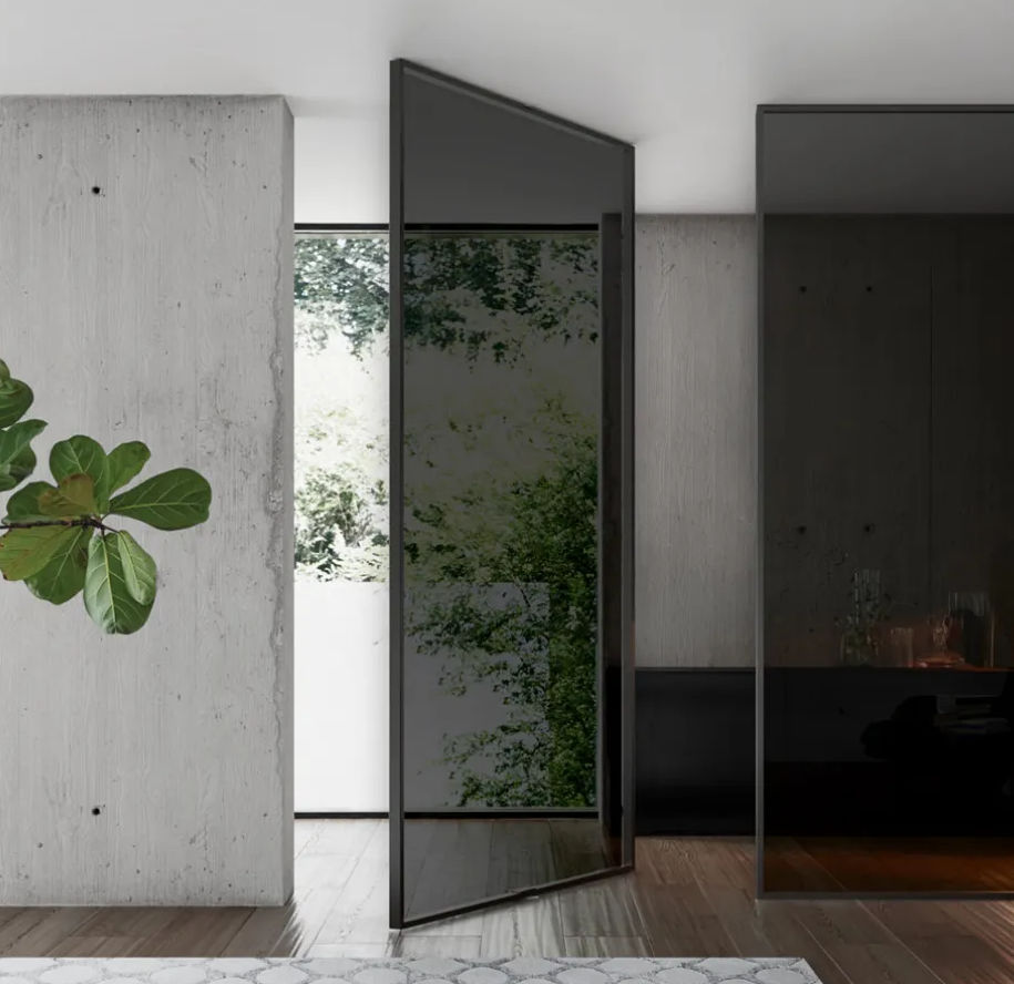 Interior door - GAIA - doal - aluminum / pivoting with central axis ...