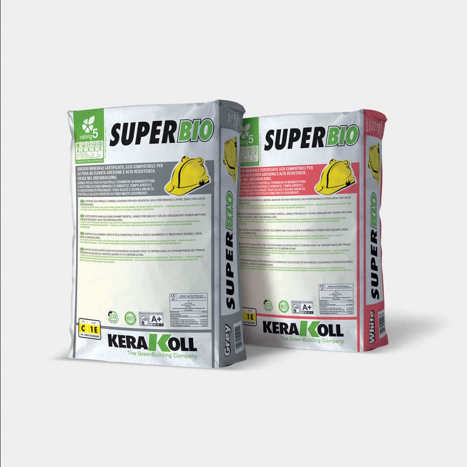 Smoothing adhesive mortar - Super Bio - KERAKOLL - for tile / for wall ...