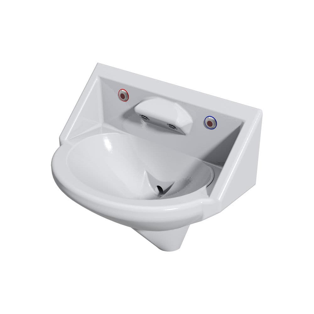 Wall-mounted washbasin - ALS - Wallgate Ltd - Solid Surface / 2-hole ...