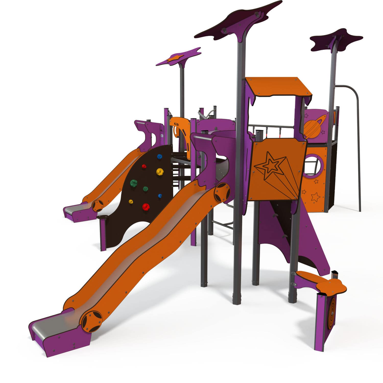 Playground structure - EX 15-4012-O18 - QUALI-Cité - HPL / modular