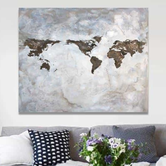 Acrylic decorative painting - Mapa Mundi Marron - OHORIGINAL BUSINESS ...