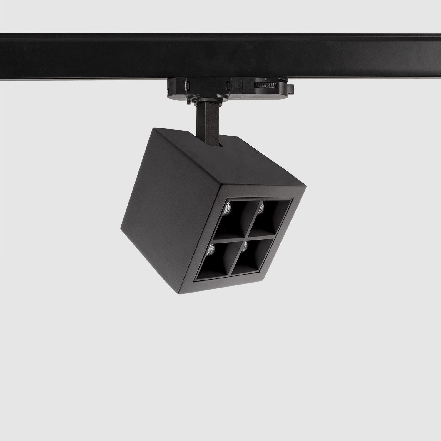 LED track light - ICONIC-T-Q4 - Evorino - cube / cast aluminum / commercial