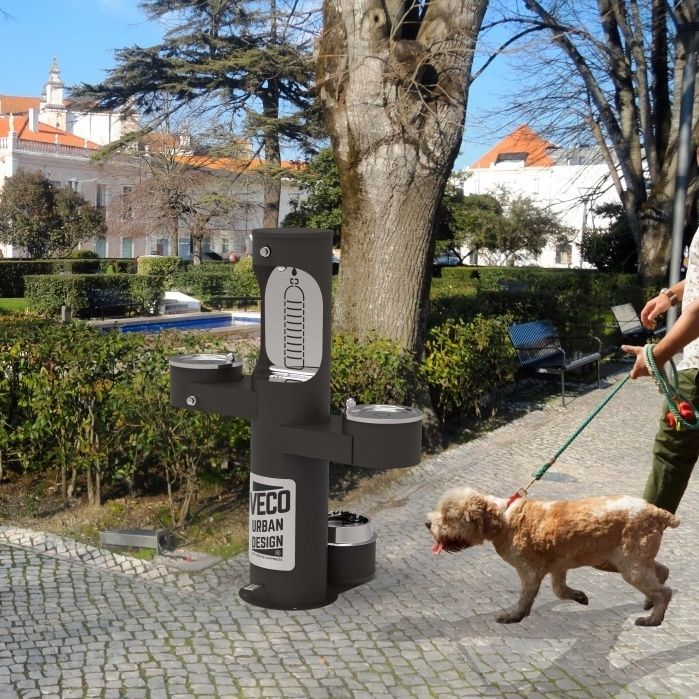 Dog drinking fountain - BE URBAN - Veco Urban Design - foot-operated ...