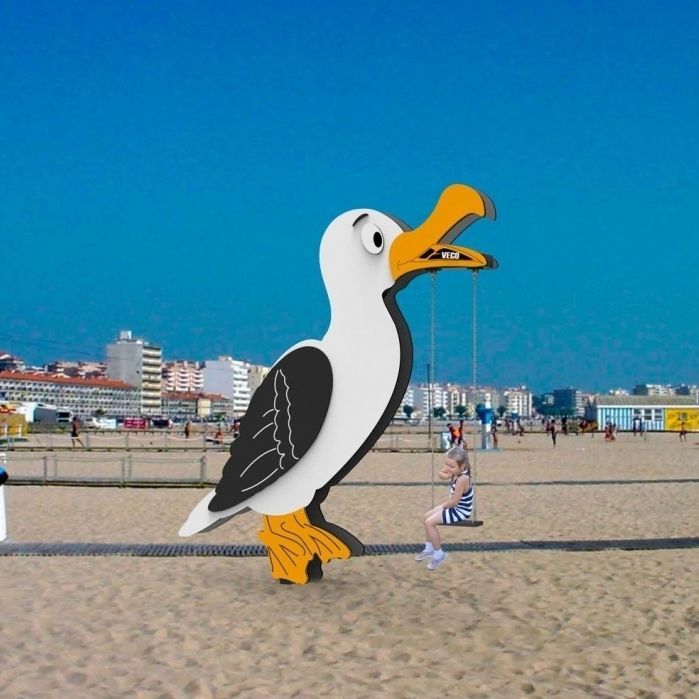 Steel swing - ST GAIVOTA - Veco Urban Design - stainless steel / HDPE ...