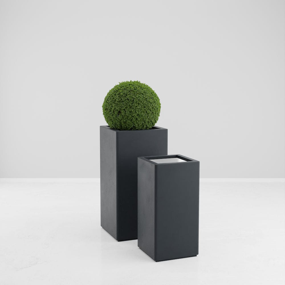 Polyester plant pot - CHLORIS - ARTEPOT - fiberglass / resin / square
