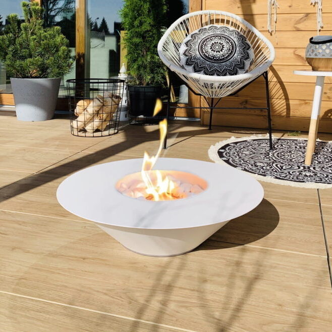 Bioethanol fire pit - SANTORINI - Divina Fire - stainless steel / round ...