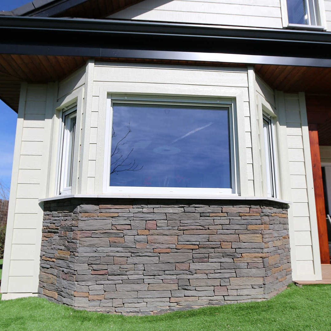 Stone wall cladding - CHAMONIX - Thermostone - interior / glued / rustic