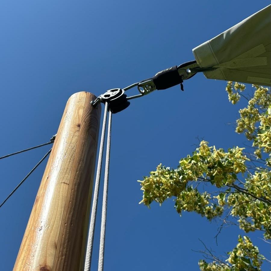 UV-resistant shade sail - Woodspars - waterproof / custom-made / wind ...