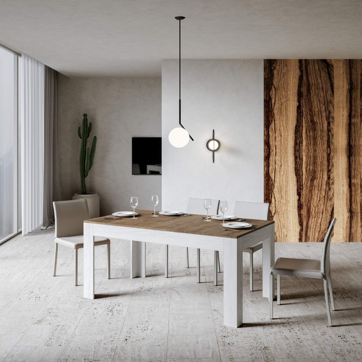 Contemporary dining table - Bibi Mix - Itamoby - walnut / ash / natural oak