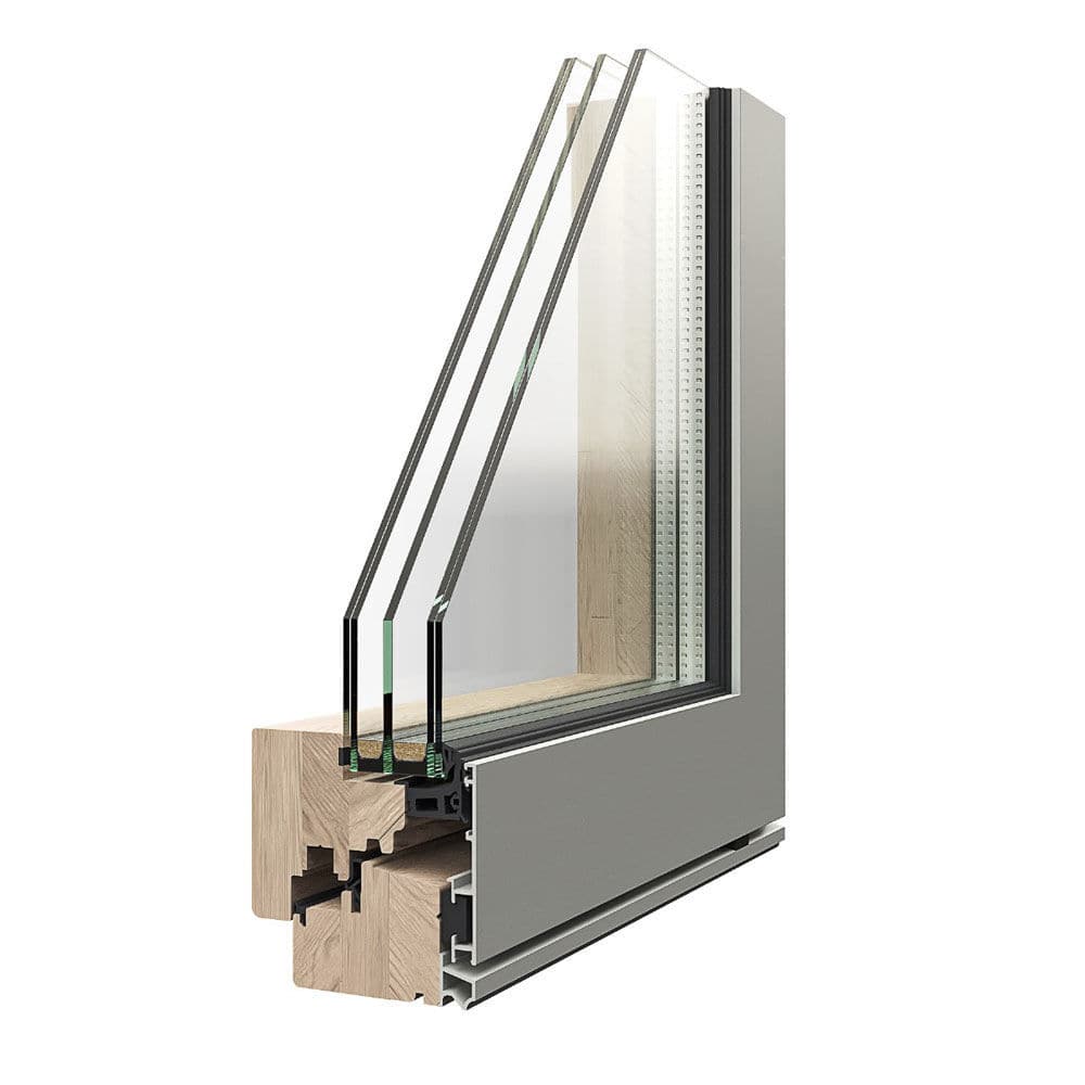 Wood-aluminum window - EVERGLASS - Caiframe - aluminum / aluminium / glass