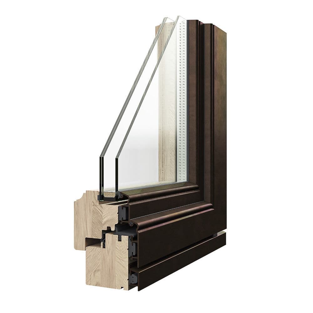 Wood bronze window - AENEUS - Caiframe - glass / wooden / sliding