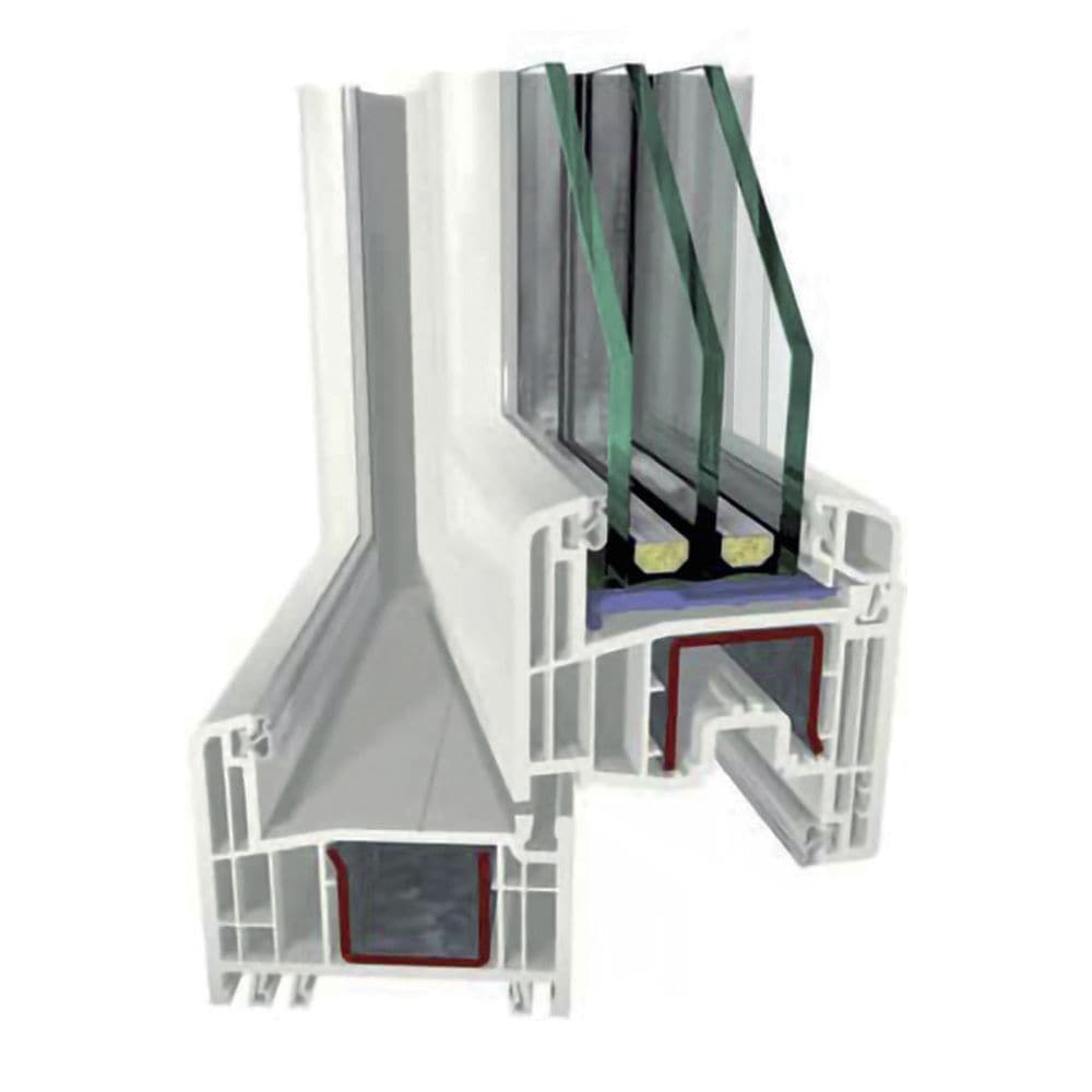PVC window - SKIN - Caiframe - glass / casement / triple-glazed