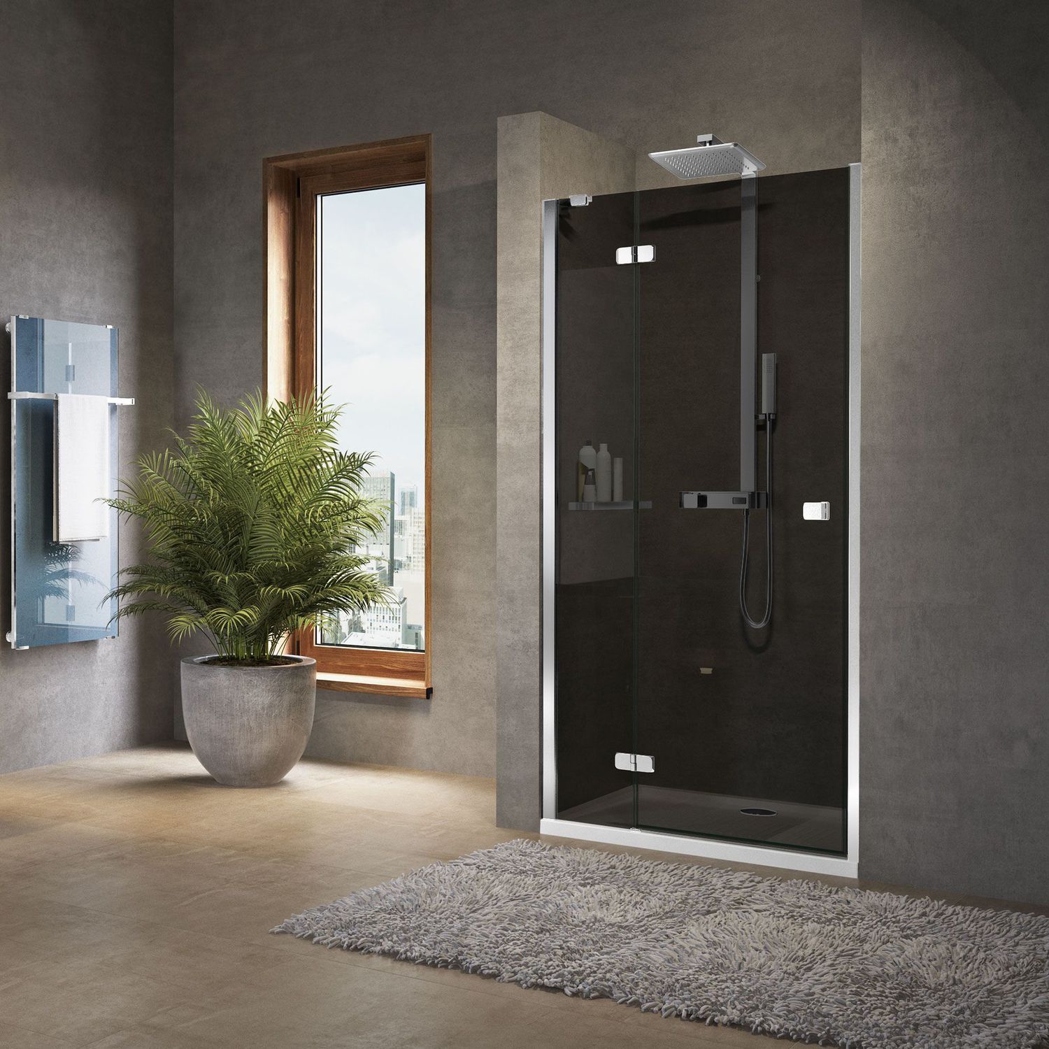 Swing shower screen - BRERA G - NOVELLINI - fixed / rectangular / for ...