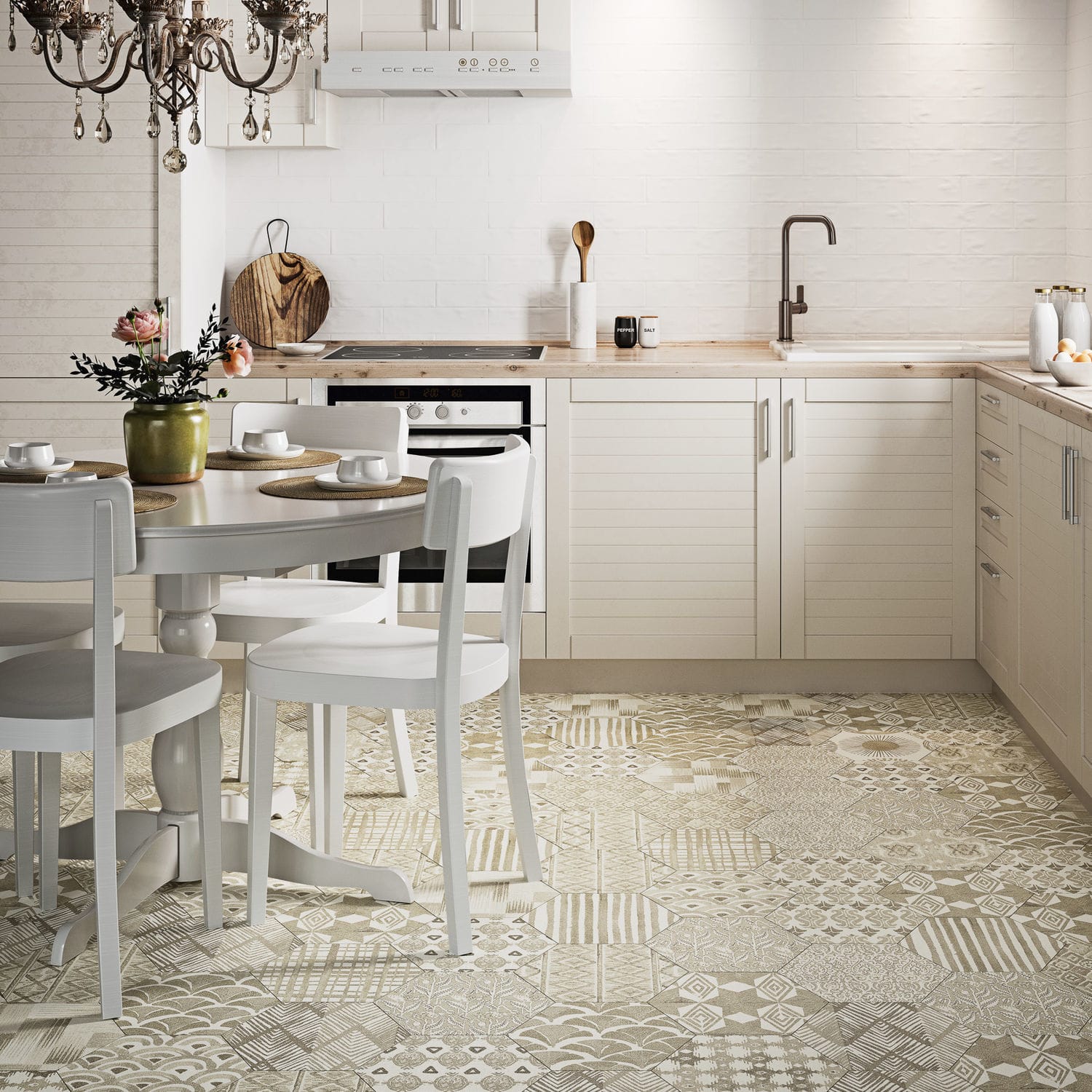 Porcelain stoneware hexagonal tile - TEX - CERAMICAS APARICI - matte ...